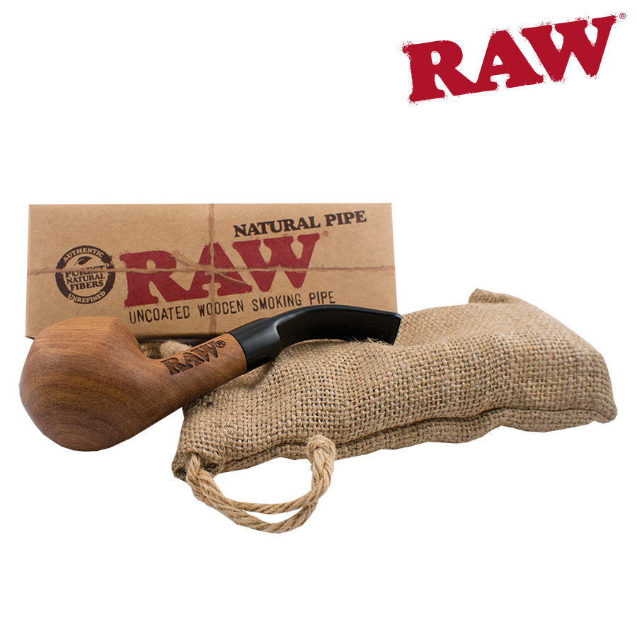 RAW | Bubinga Wood Wooden Pipe with Cloth Bag — Bong Outlet Canada