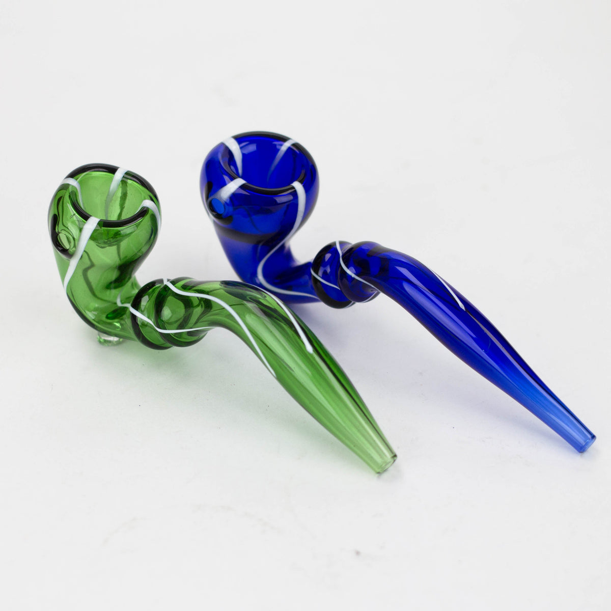 Sherlock shape color glass hand pipe pack of 2 — Bong Outlet Canada