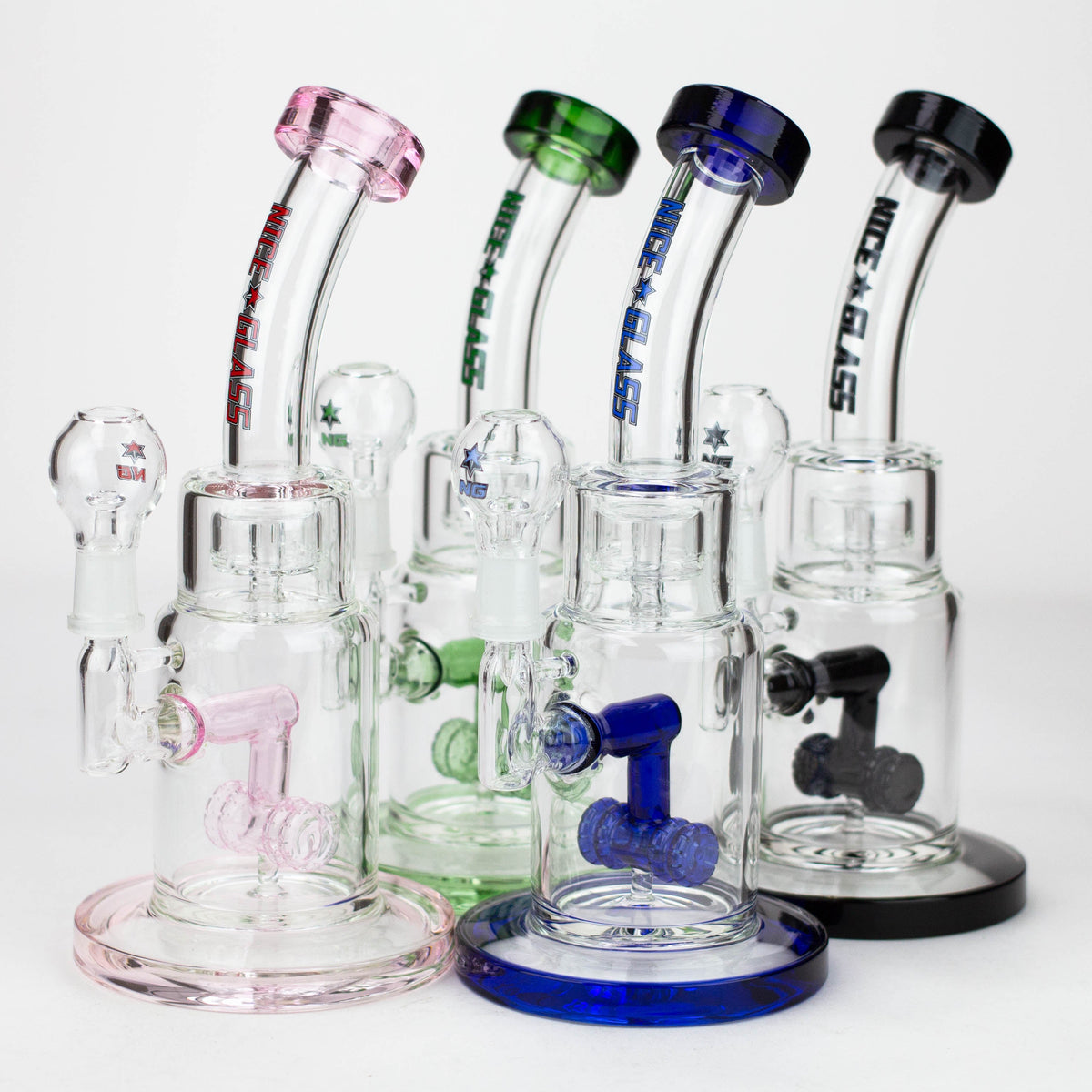 NG | 9 inch Double Wheel Perc Rig [N8002] — Bong Outlet Canada