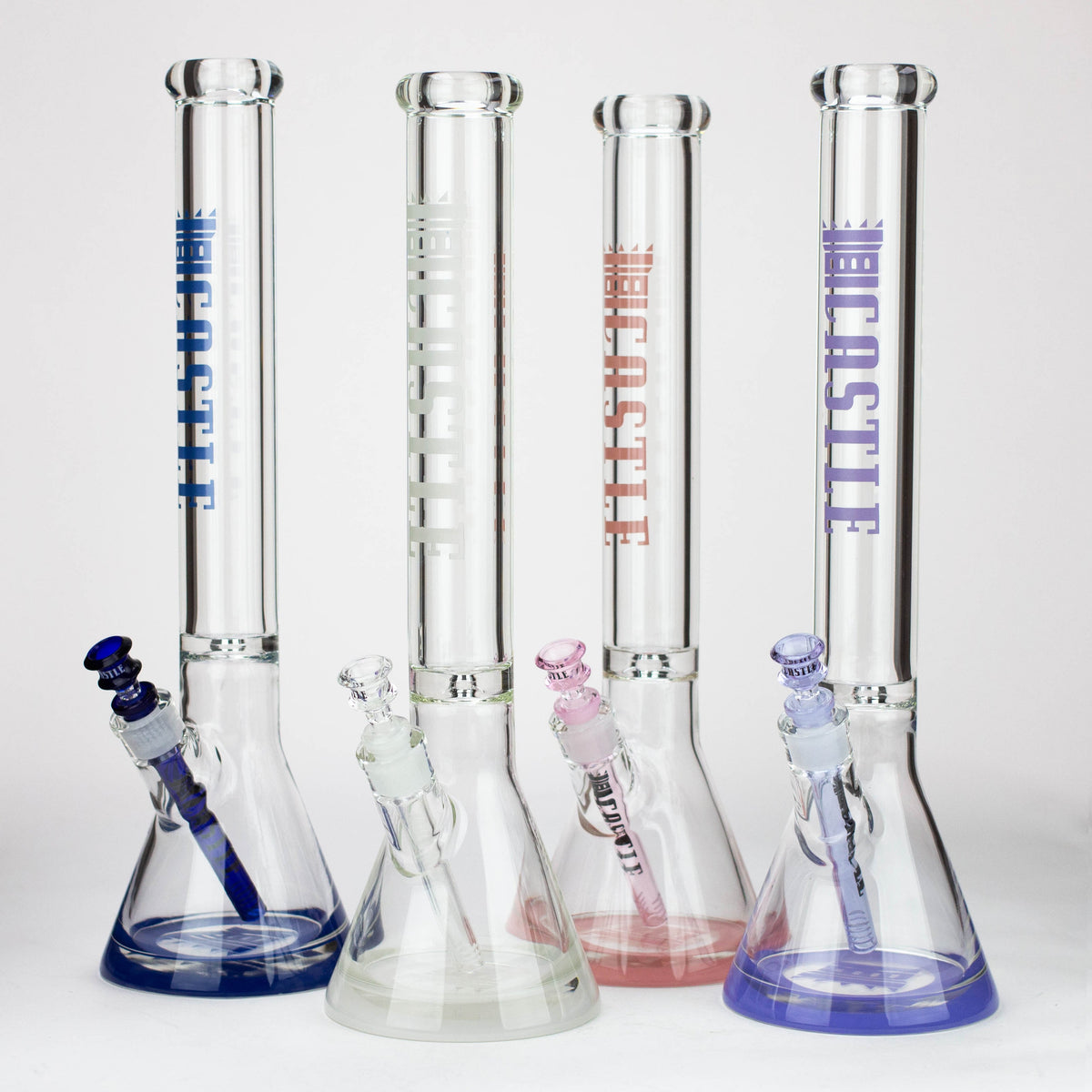 Castle Glassworks | 18" Beaker 9mm Glass bong – Color Logo — Bong ...