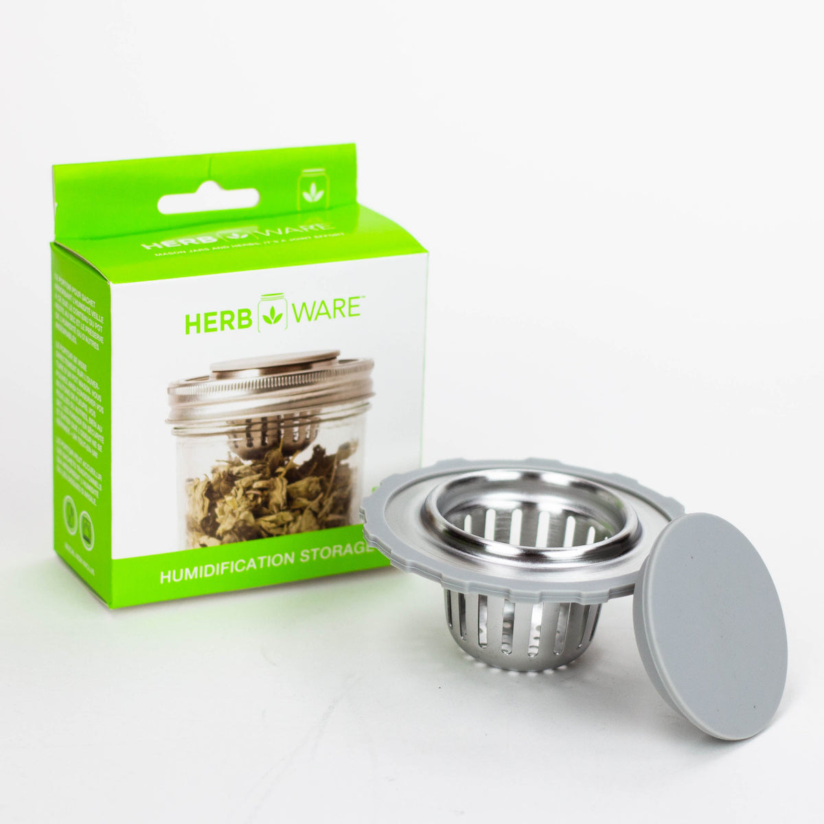HERBWARE | Mason Jar Humidity PK holder Wide Mouth — Bong Outlet Canada