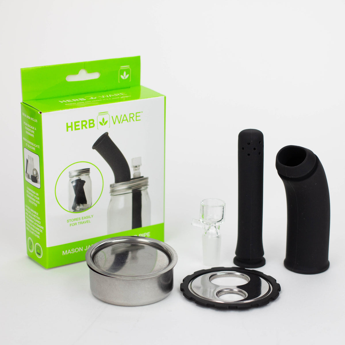 HERBWARE | Mason Jar Travel Water Pipe — Bong Outlet Canada