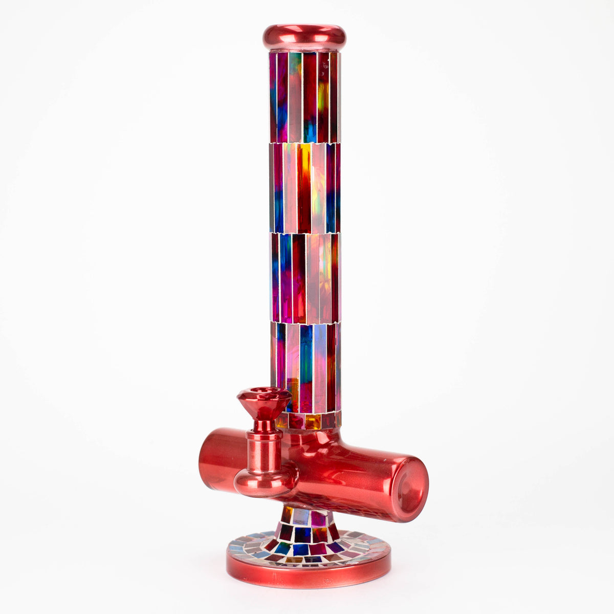15.5" Mosaic 7mm glass bong with inline diffuser and tree arm percolat ...