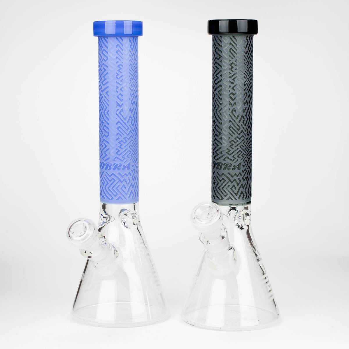 COBRA | 15" sandblasted artwork tube 7 mm glass water bong [YK04] — Bong Outlet Canada