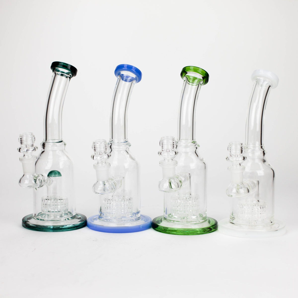 9" bent neck bubbler with tier diffuser [Color Assorted] — Bong Outlet ...