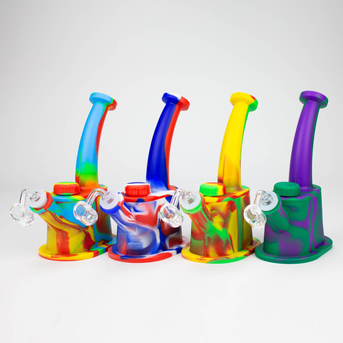 8.8" Silicone Flat bottom Rig-Assorted [018B] — Bong Outlet Canada
