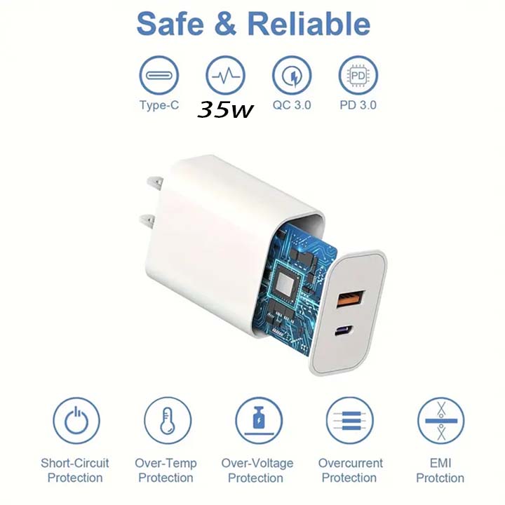 Dual Output USB-C + USB-A Charger — Bong Outlet Canada