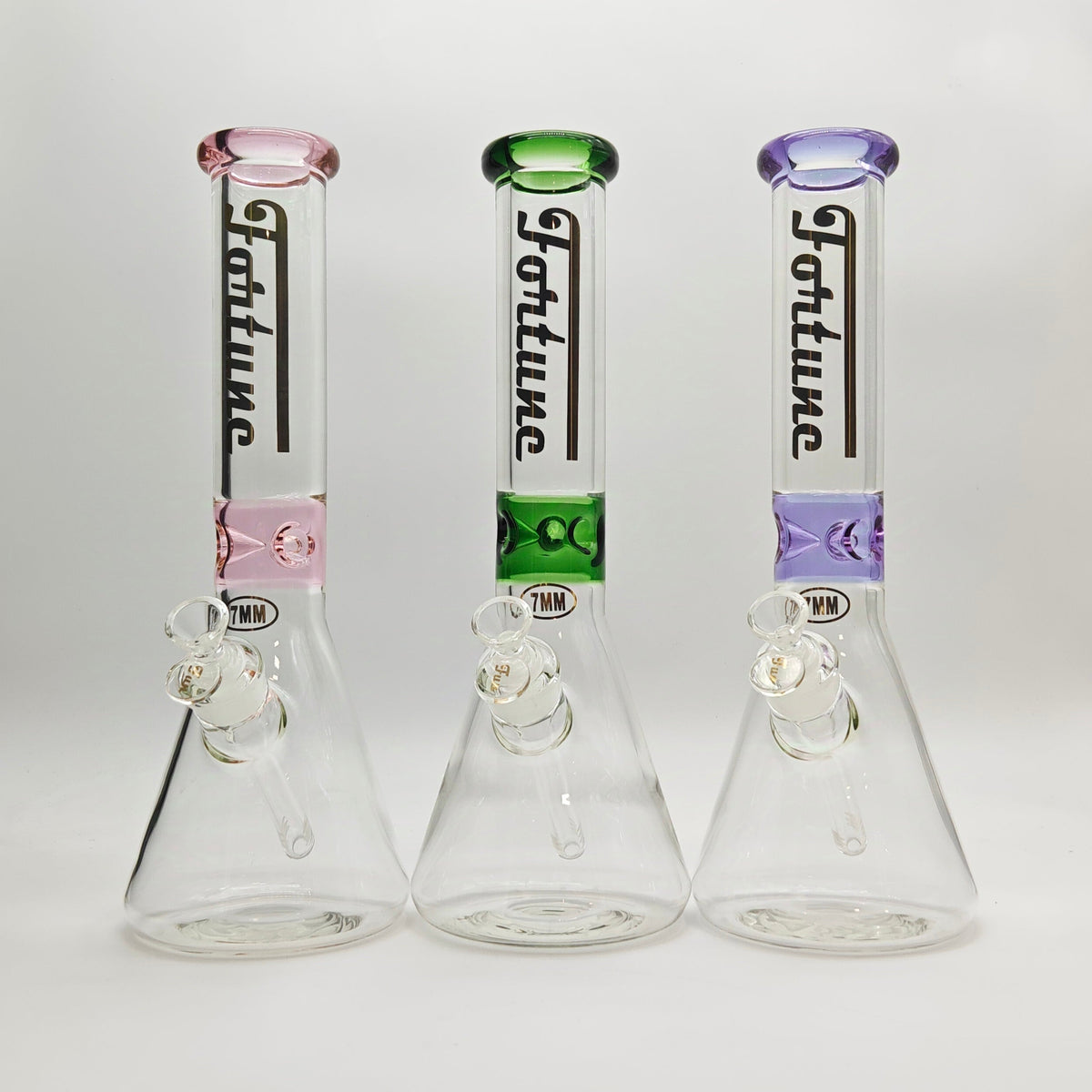 Fortune | 14" 7mm Coloured Accent Bong Assorted Colour — Bong Outlet Canada