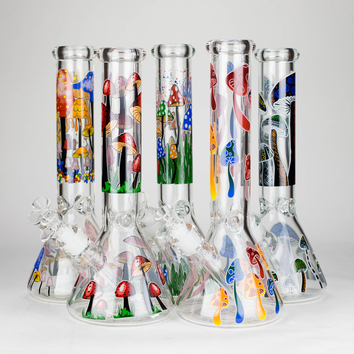 Z14" 7 mm Glass Bong With Magic Mushroom Design — Bong Outlet Canada