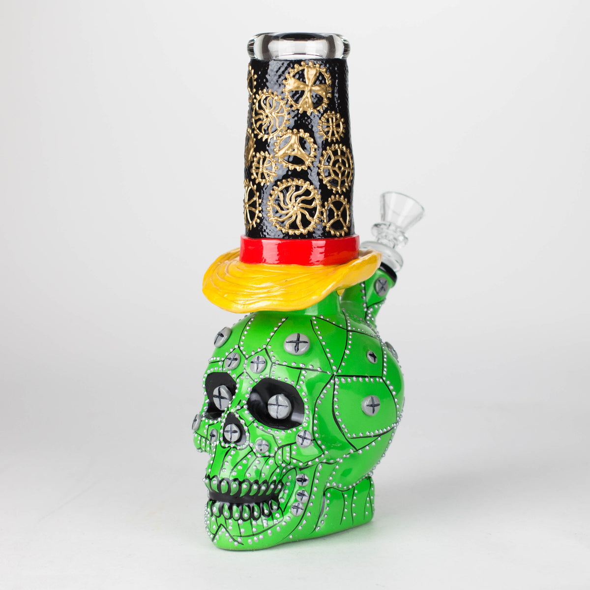 9" Wizard-Themed Sugar Skull Glass Bong [SK05] — Bong Outlet Canada