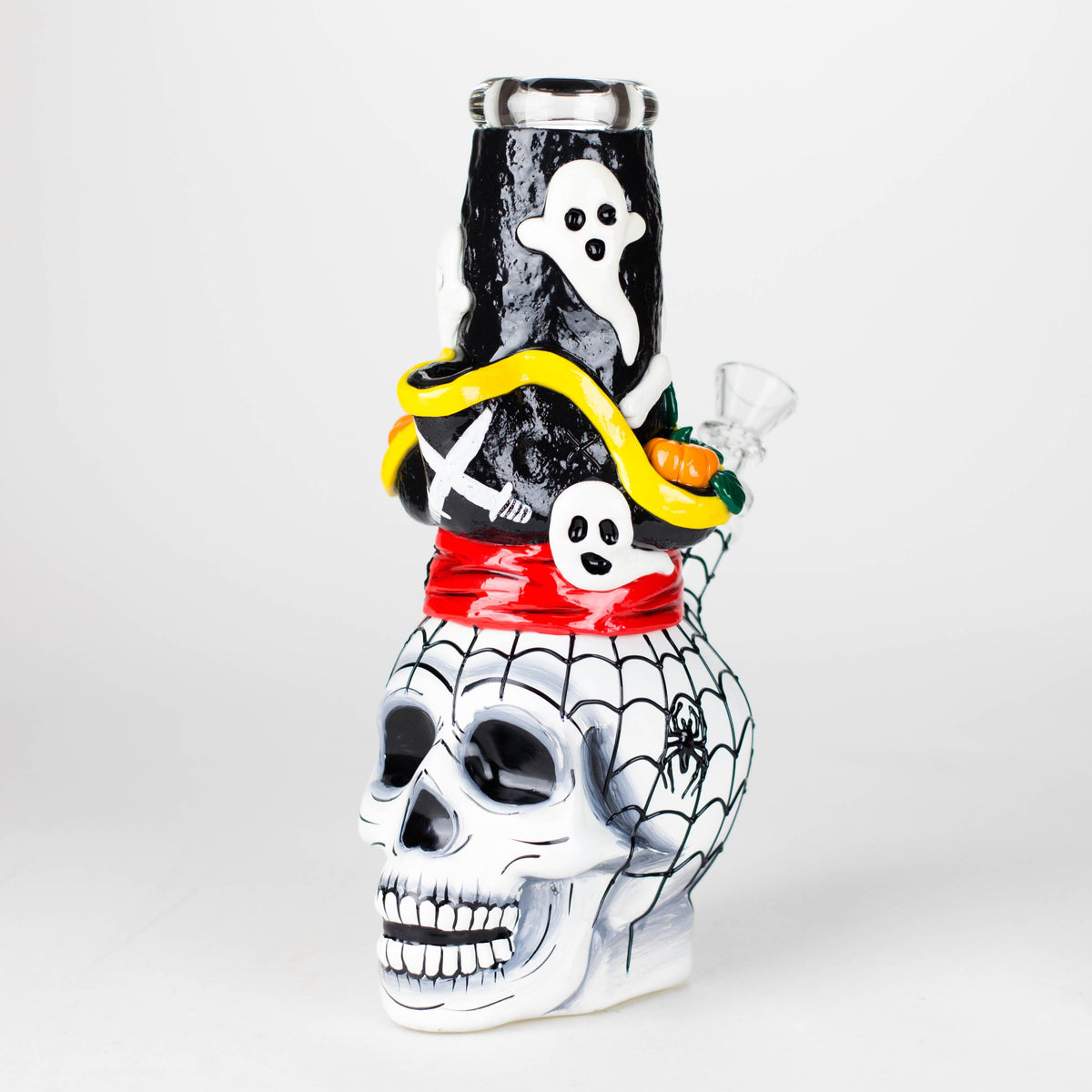 9" Pirate-Themed Sugar Skull Glass Bong [SK20] — Bong Outlet Canada