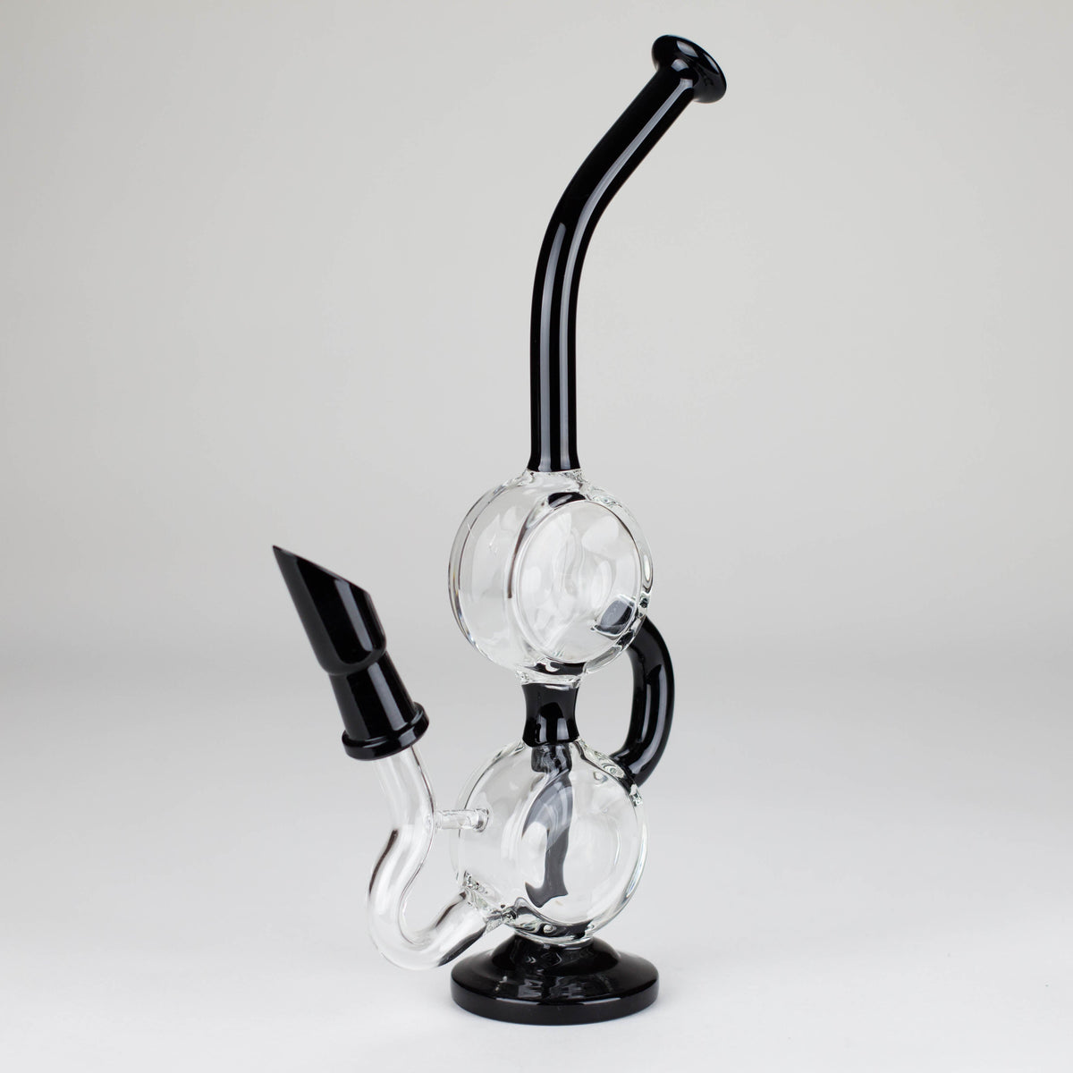10" Dab Rig Recycler M14 - Black and Clear — Bong Outlet Canada