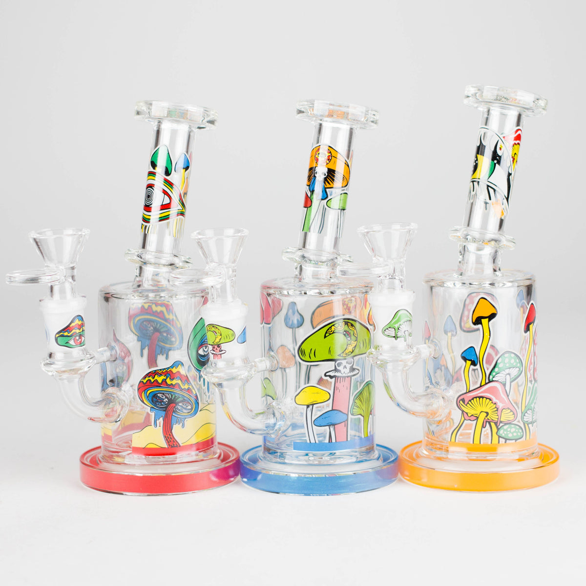 7" Magic Mushroom Glass Bong with Perc – Glow-in-the-Dark — Bong Outlet ...