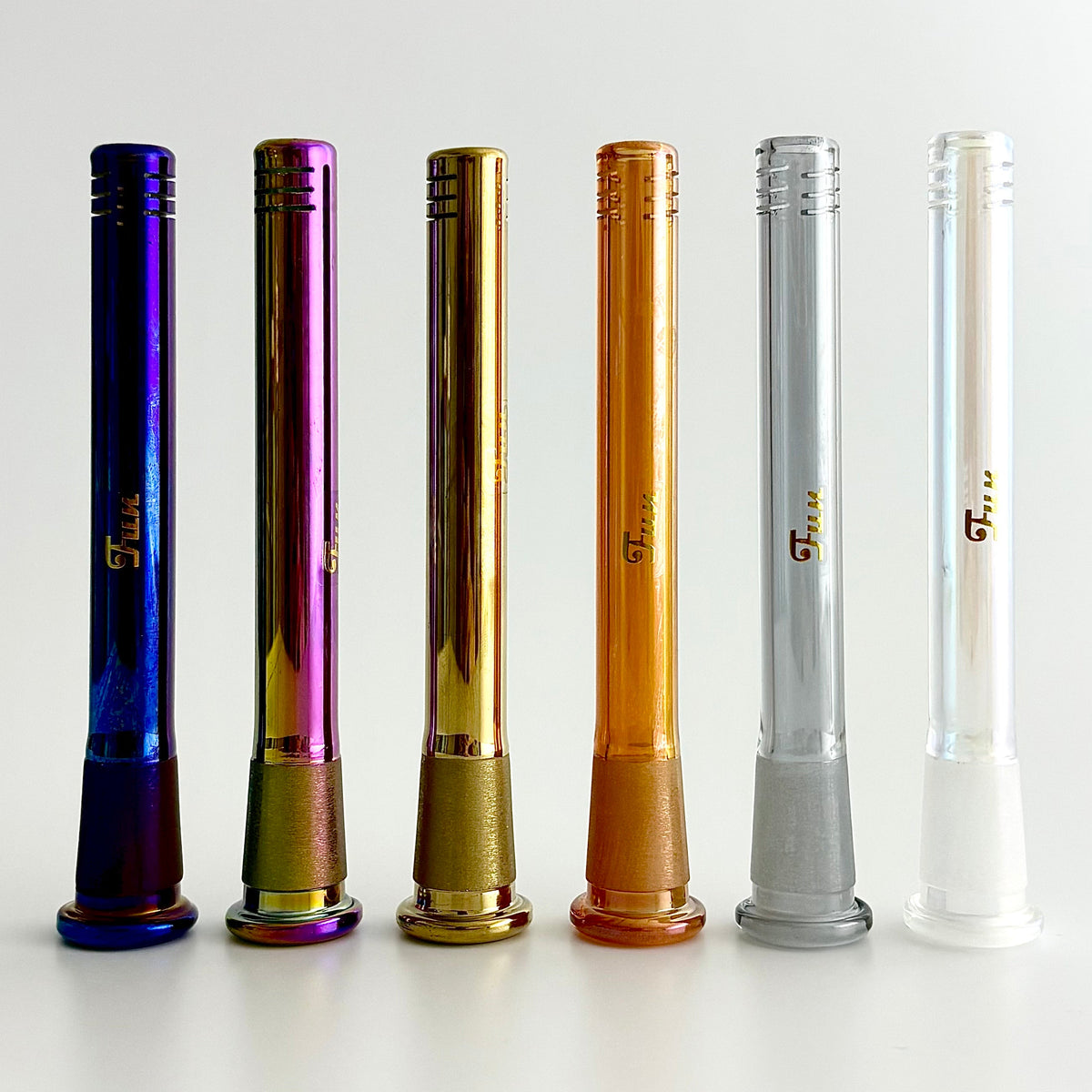 Fortune | Electroplate 5-1/2" Downstem With Gold Logo — Bong Outlet Canada