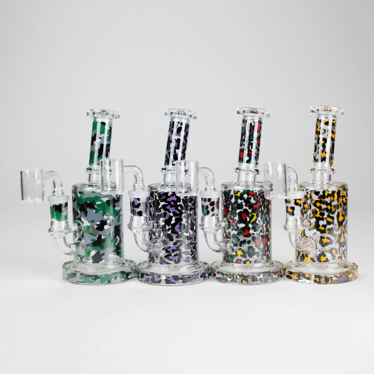 7″ 2-in-1 Leopard Print Rig with Perc – Banger & Bowl Included — Bong ...
