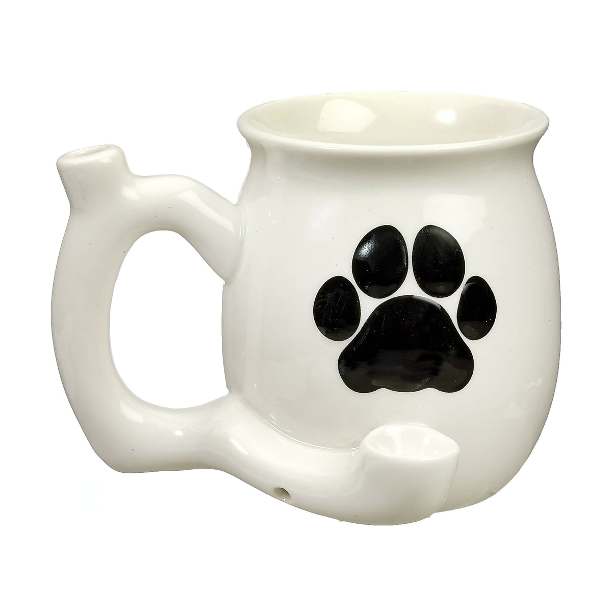 dog paw mug - white with black paw — Bong Outlet Canada