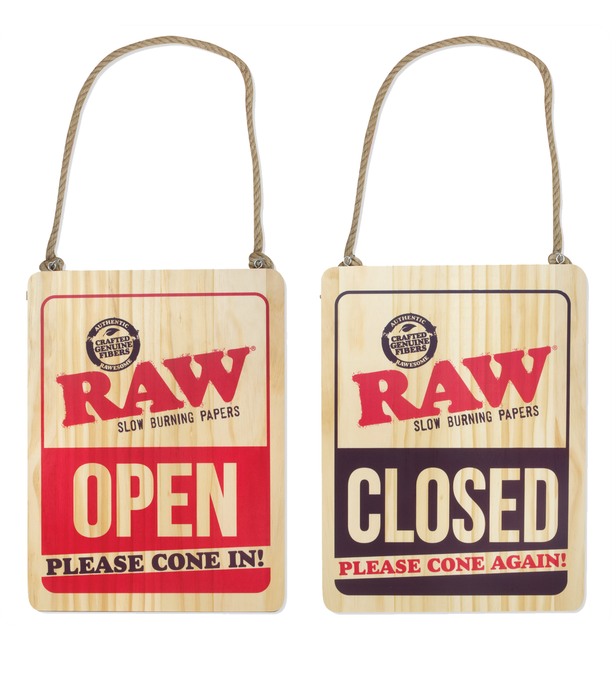 RAW | WOODEN OPEN & CLOSED SIGN — Bong Outlet Canada