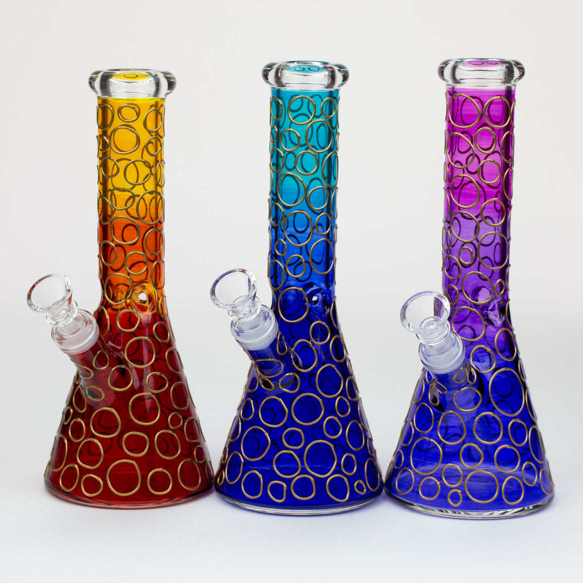 10" 3D Texture color dots beaker glass bong [HD20] — Bong Outlet Canada