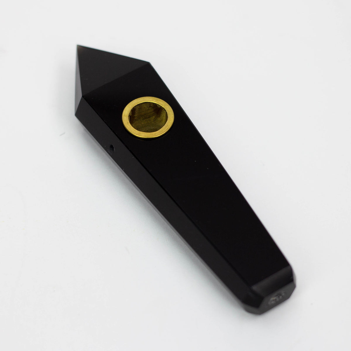 Acid Secs - Plain Natural Obsidian Smoking Pipe — Bong Outlet Canada