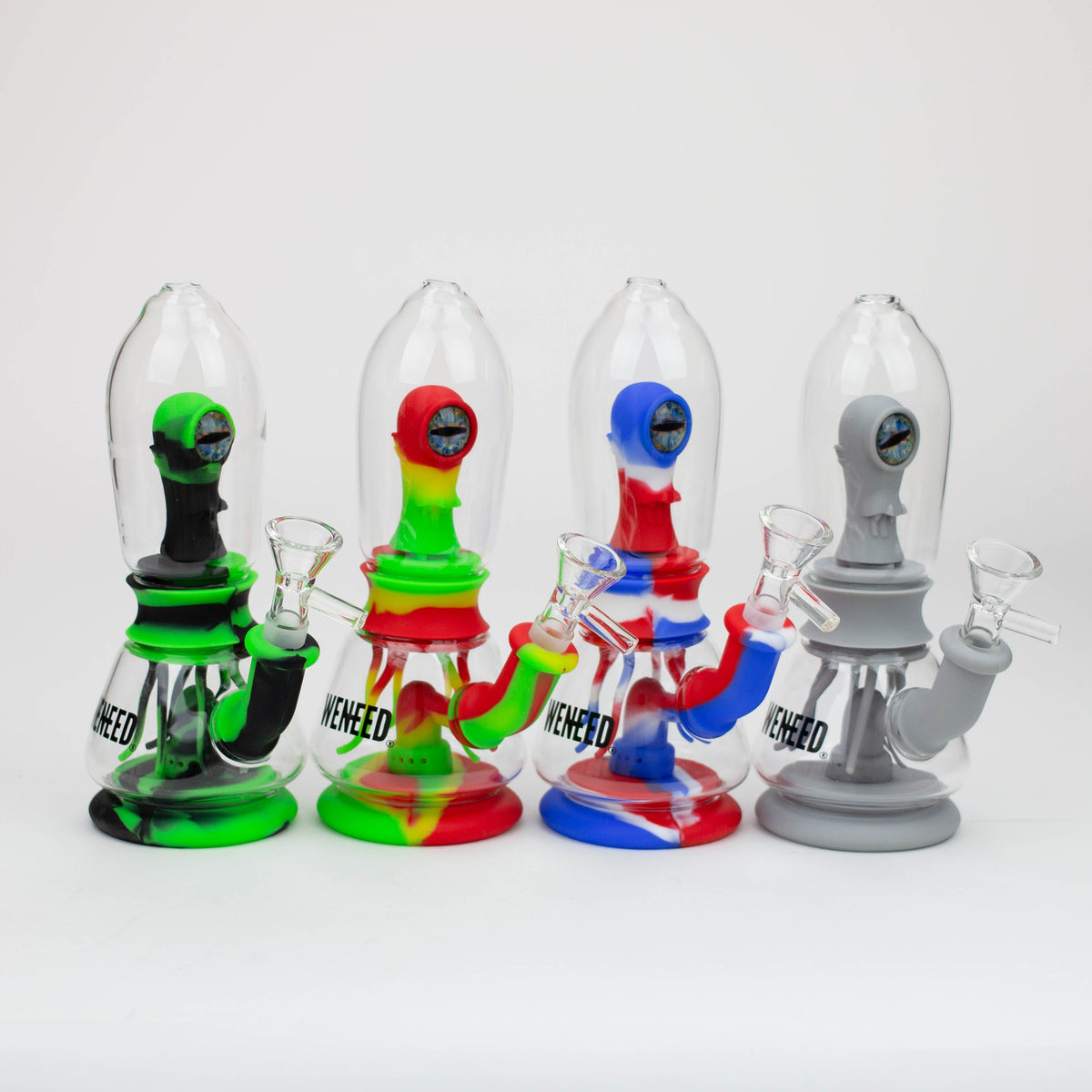 WENEED®- 7" Silicone Monster Double Filter bong — Bong Outlet Canada