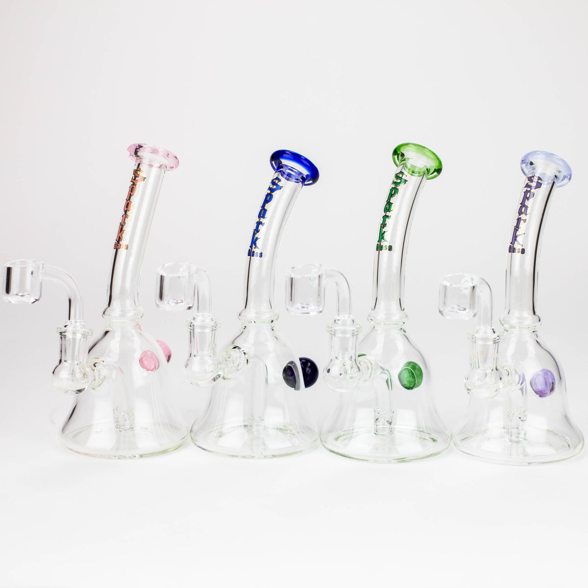 Spark | 7” 2-in-1 fixed 3 hole diffuser bell bubbler — Bong Outlet Canada