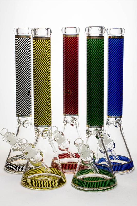 18" mosaic pattern 9 mm glass beaker bong — Bong Outlet Canada