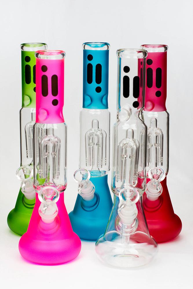 12" infyniti frost glass 4-arm round beaker Bong — Bong Outlet Canada