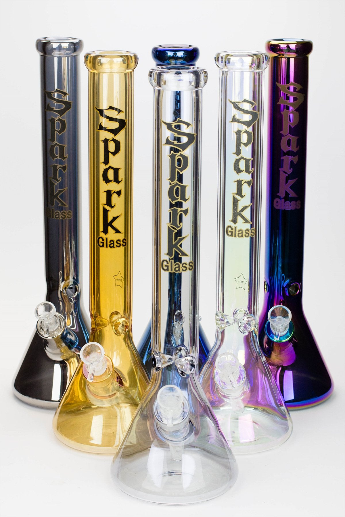 18" SPARK 7 mm tinted metallic color glass bong — Bong Outlet Canada