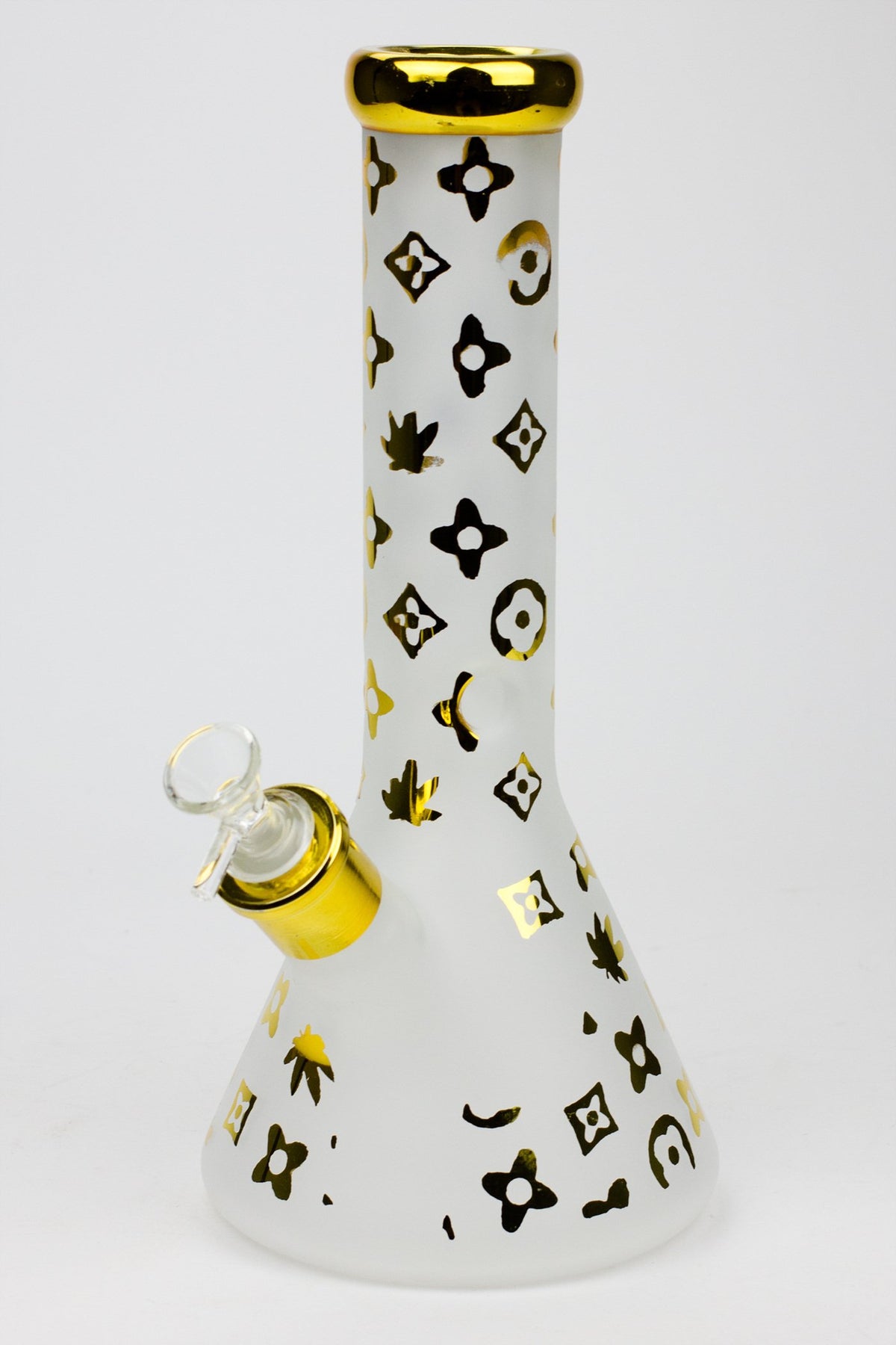 12" Luxury Pattern 7 mm frosted glass beaker bong — Bong Outlet Canada