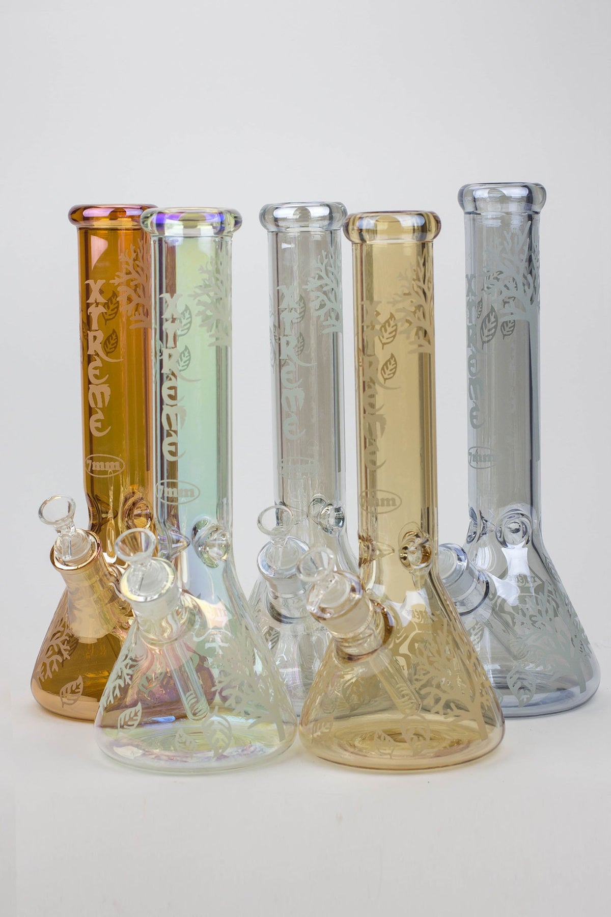 14" XTREME Glass / 7 mm / Tree of life Electroplated Glass beaker Bong ...