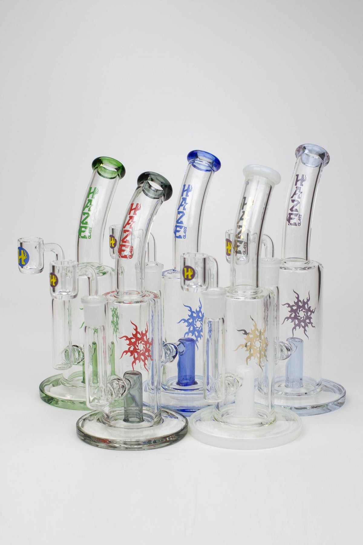 8" HAZE 2-in-1 shower head diffuser Bent Neck Dab Rig[HZ024] — Bong ...