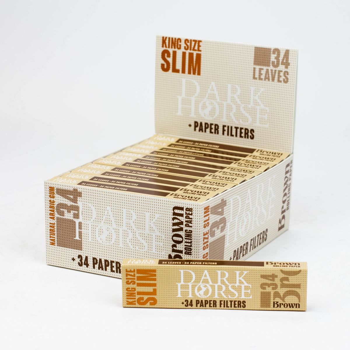 Rolling Paper DARK HORSE king slim BROWN Paper + Filters — Bong Outlet ...