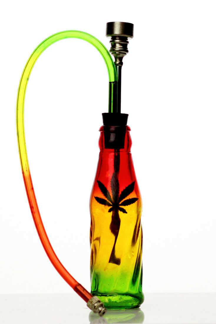 6" mini rasta color glass water bong — Bong Outlet Canada