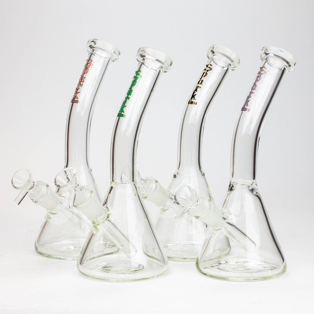 10" SPARK beaker thick glass bent neck water bong — Bong Outlet Canada